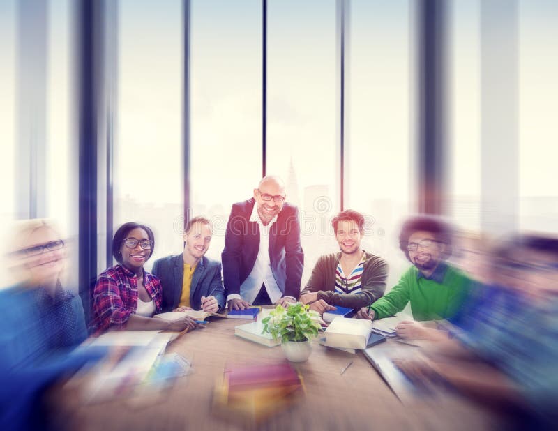 Business People Meeting Seminar Sharing Talking Thinking Concept Stock ...