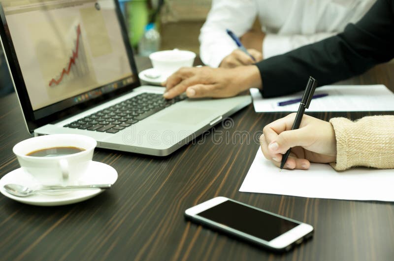 Business People Meeting and Using Notebook Computer Stock Image - Image ...