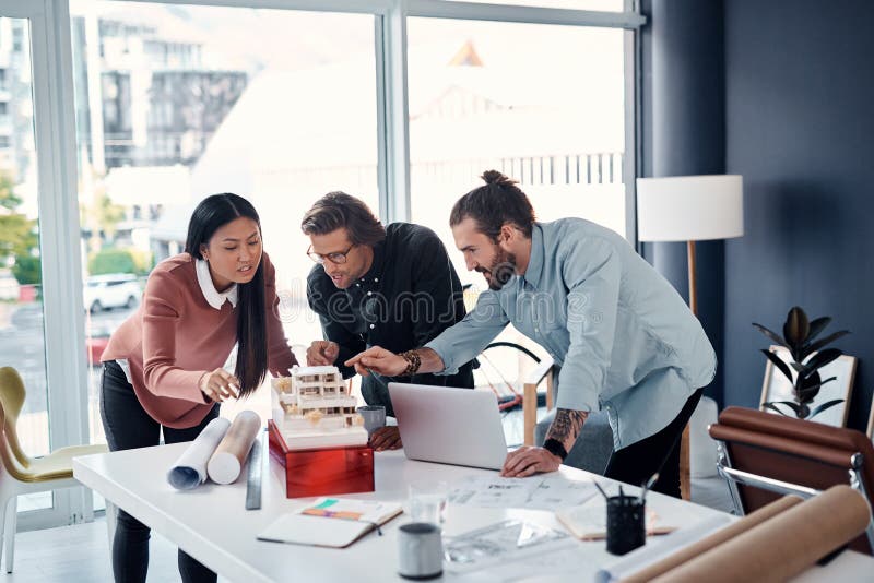 Business People, Model and Architecture with Planning, Cooperation for ...