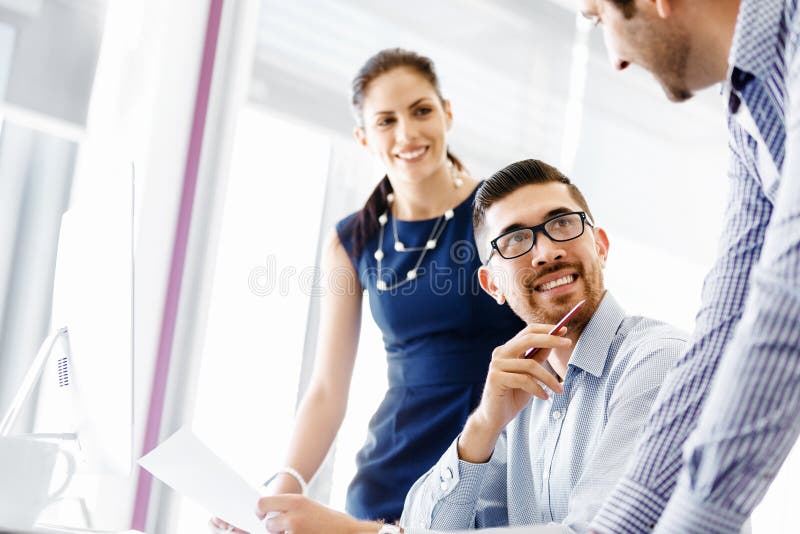 Business People in Modern Office Stock Photo - Image of table, manager ...