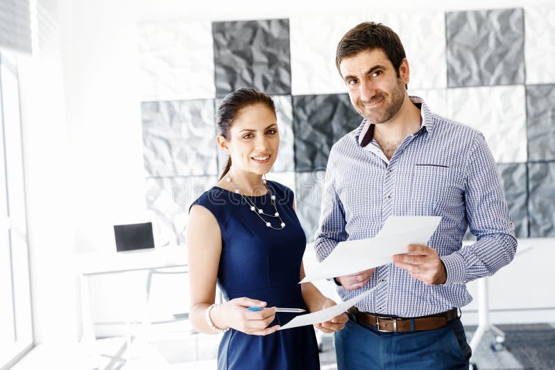 Business People in Modern Office Stock Image - Image of female ...