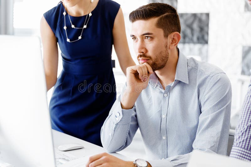 Business People in Modern Office Stock Image - Image of modern, female ...