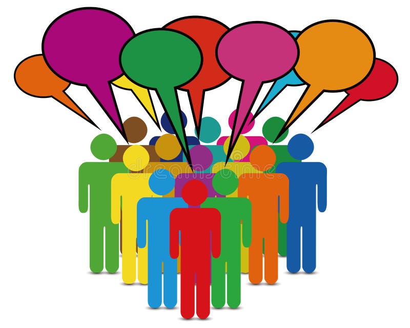 People Talk in Colorful Speech Bubbles Stock Illustration ... People Talk in Colorful Speech Bubbles Stock Illustration ...