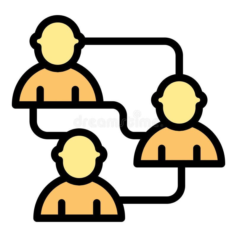 Business People Network Connection Linking Employees Icon Stock Vector ...