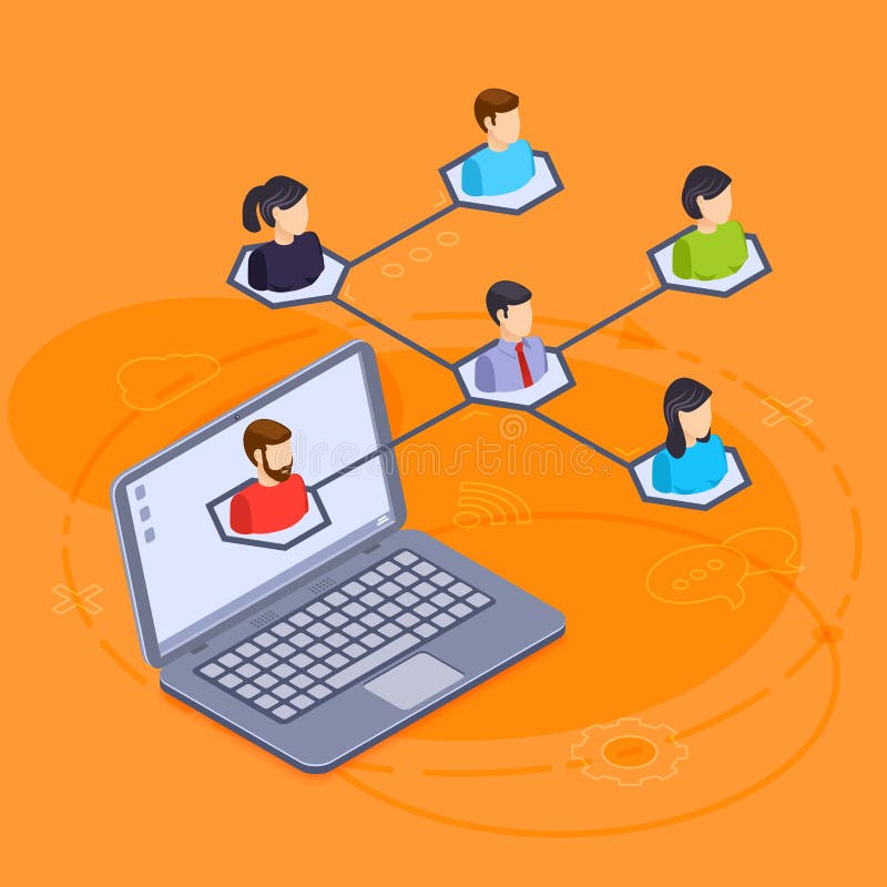 Business People Networking Using Social Media Platform on Laptop ...