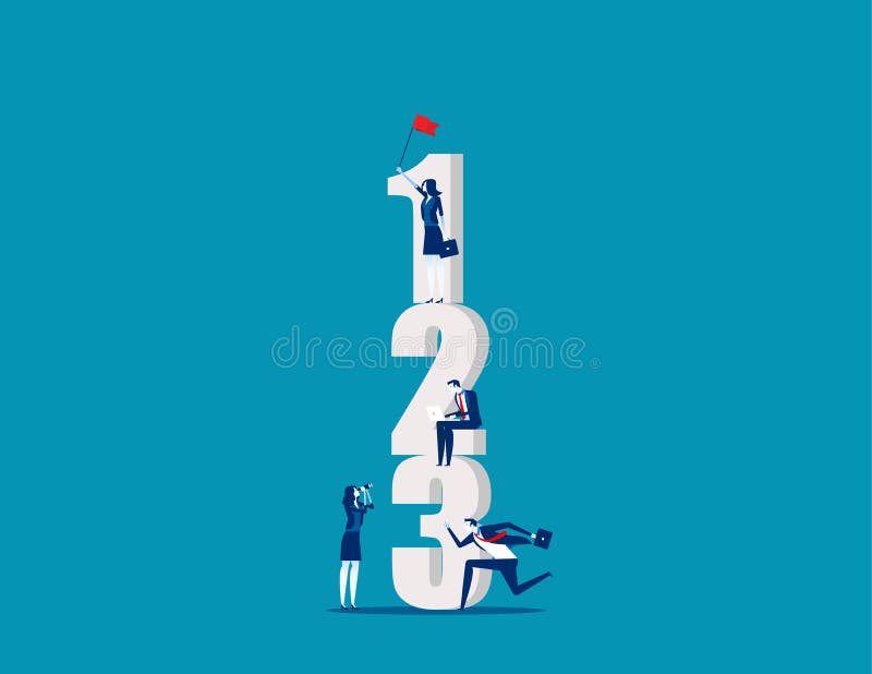 Business People with Number. Concept Business Vector, Working, Number ...