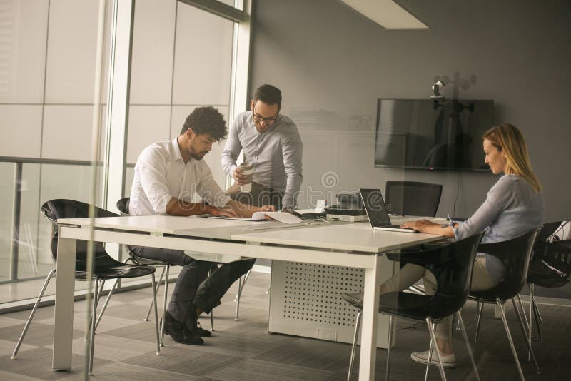Business people in office. stock photo. Image of coworker - 98773654