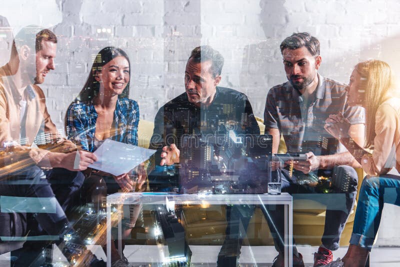 Business People in Office Work Together during a Meeting Stock Image ...