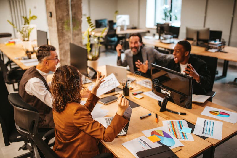 Business People in Office Work Together during a Meeting Stock Photo ...