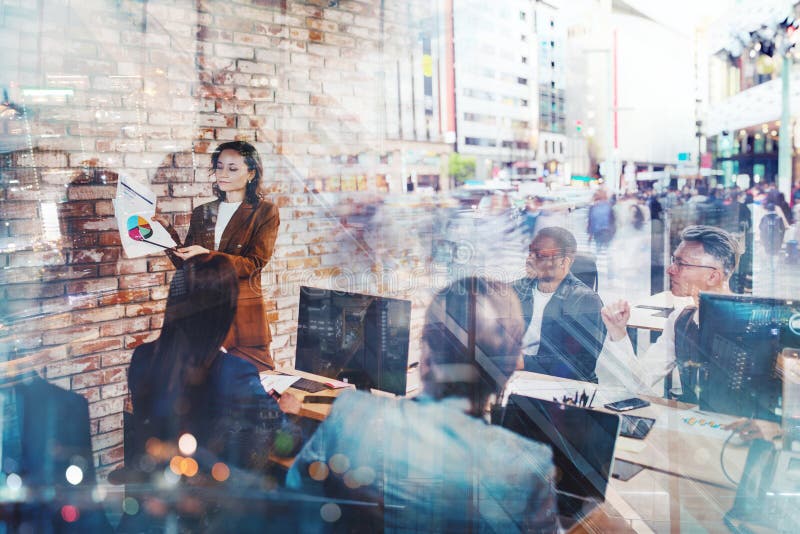 Business People in Office Work Together during a Meeting Stock Image ...