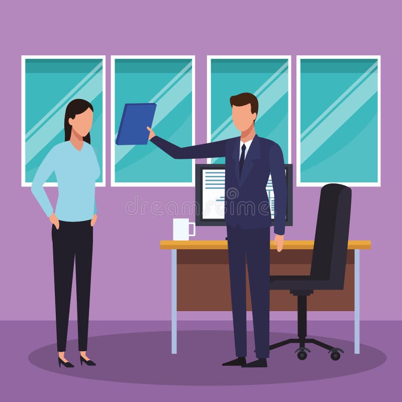 Business people at office stock vector. Illustration of inside - 126982213