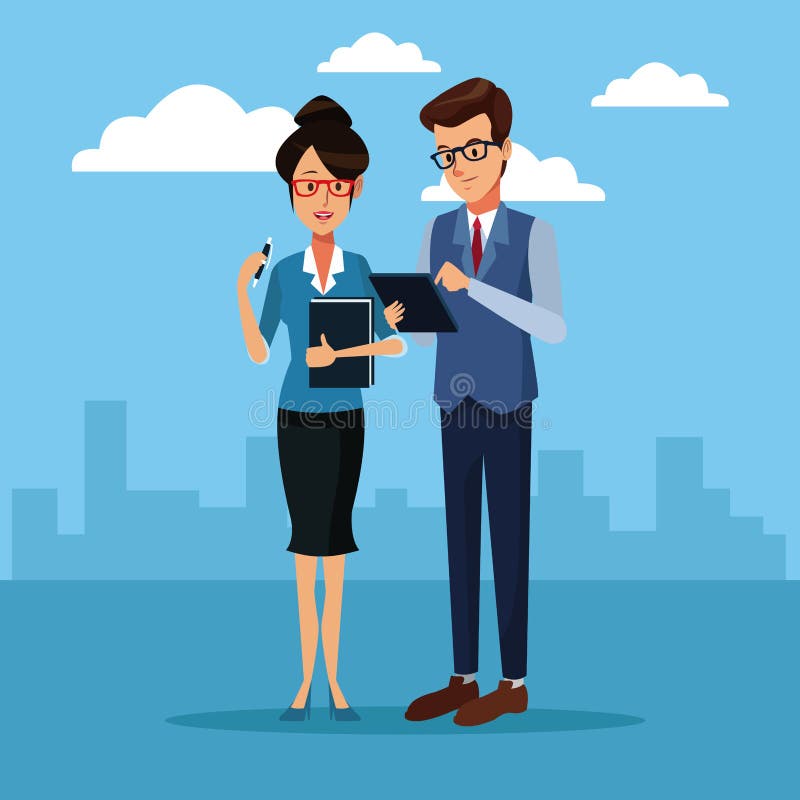 Business People Working Outside Stock Illustrations – 664 Business ...