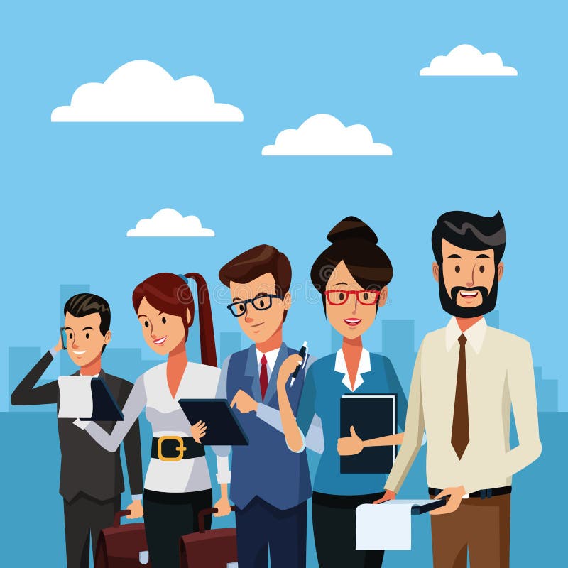 Business People Working Outside Stock Illustrations – 664 Business ...