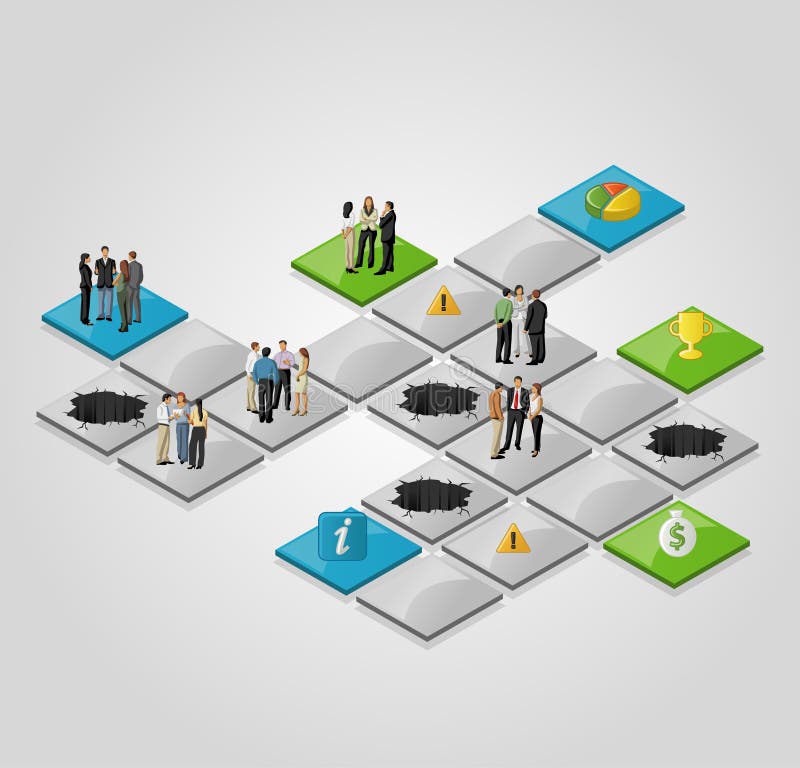 Board Game with a Block Path Stock Vector - Illustration of condominium ...