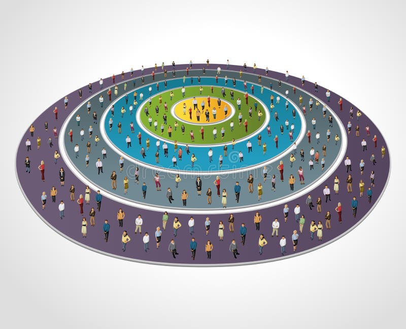 Business People Over a Target Shape Stock Vector - Illustration of ...