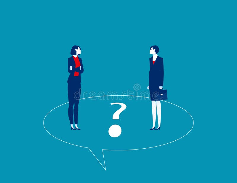 Business People on Painted Speech Bubble. Business Question Mark Stock ...