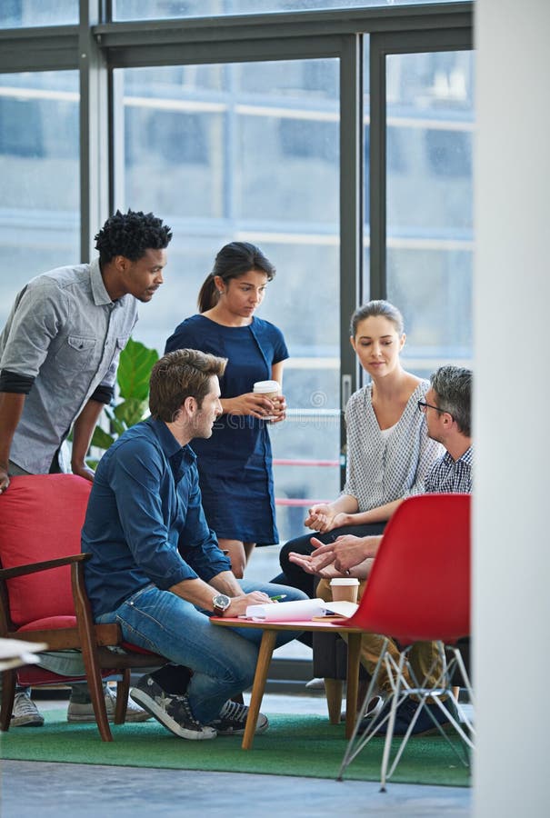 Office, Business People and Colleagues with Tablet Screen for Research ...