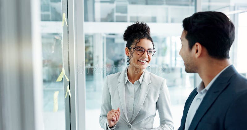 Business People, Planning and Glass Board with Point, Talk and Thinking ...