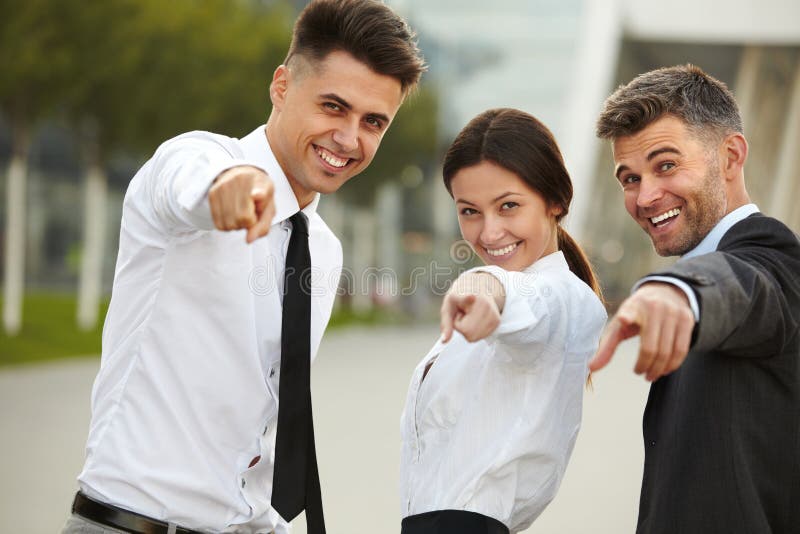 Business People Pointing at You. Stock Image - Image of smile, women ...