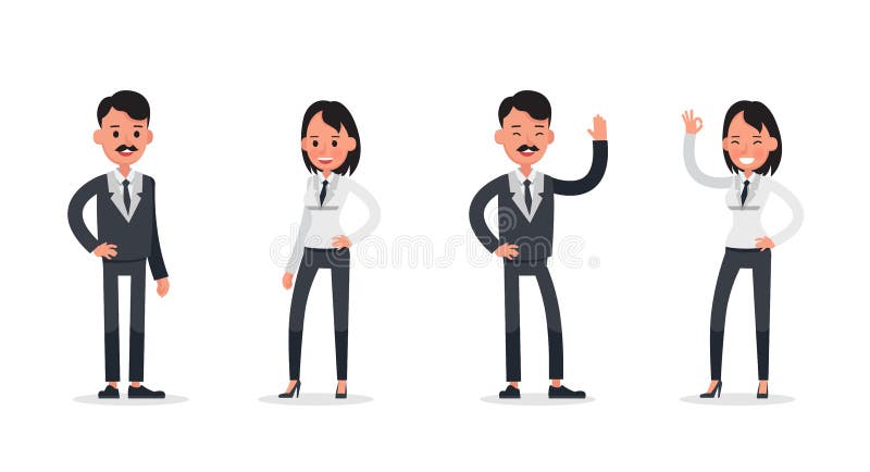 Business People Poses Action Character Vector Design No11 Stock Vector ...