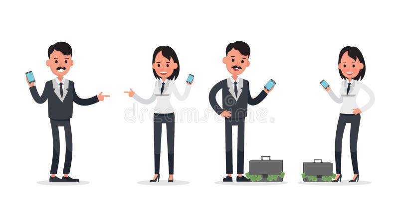 Business People Poses Action Character Vector Design No18 Stock Vector ...