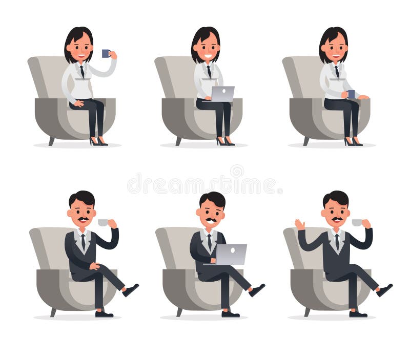 Business People Poses Action Character Vector Design No29 Stock Vector ...