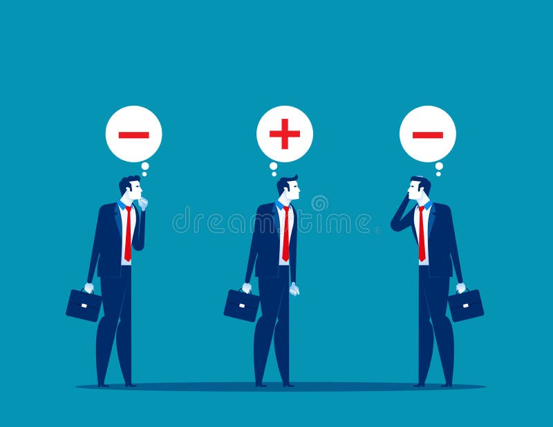 Positive Negative Thinking Cartoon Stock Illustrations – 506 Positive ...