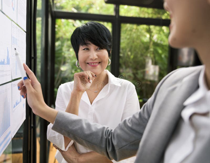 Business People in a Presentation Stock Image - Image of conversation ...