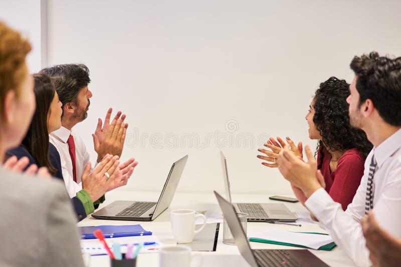 Business People at a Presentation As Video Streaming Stock Image ...
