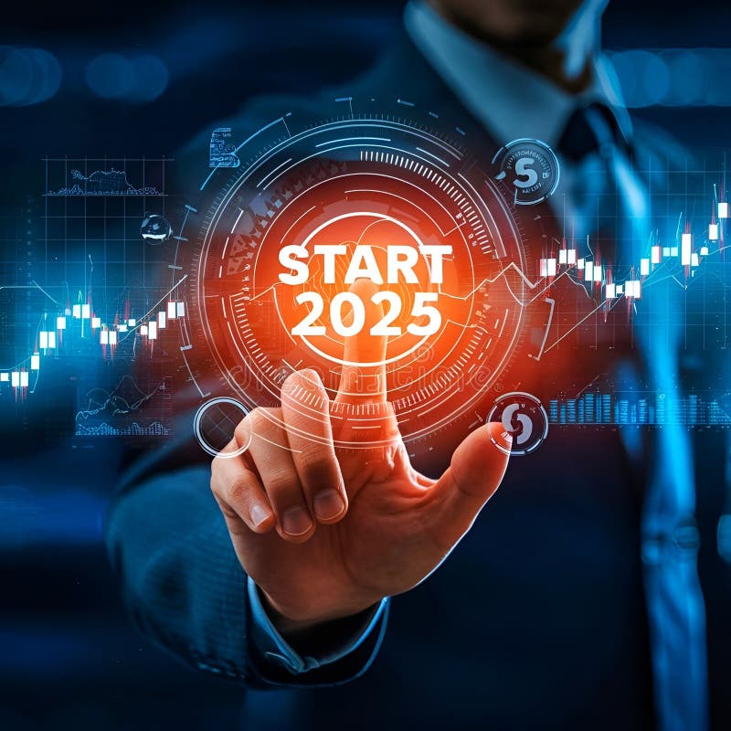 Business People Press the Start? 2025? of Business in Digital Format ...