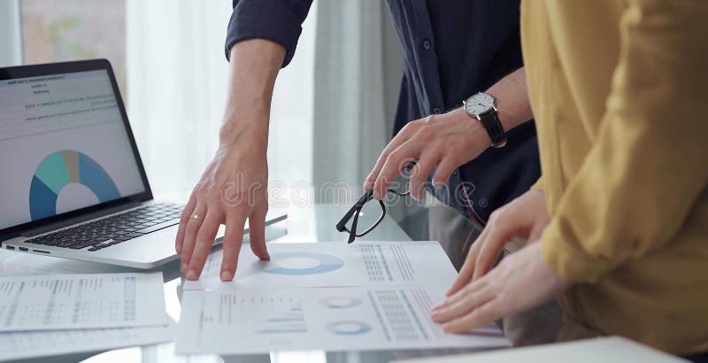 Business People, Professionals Analyzing Financial Charts and Data on a ...