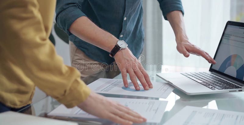 Business People, Professionals Analyzing Financial Charts and Data on a ...