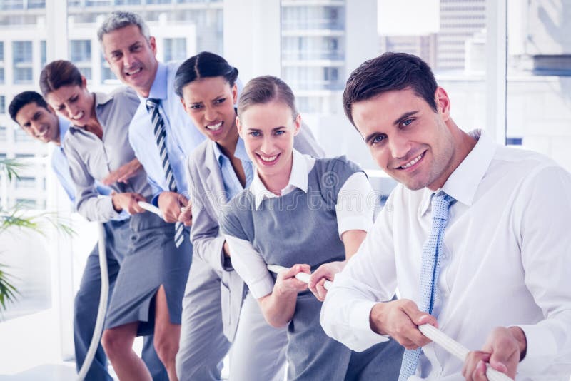 Business People Pulling Rope Stock Image - Image of sophisticated ...