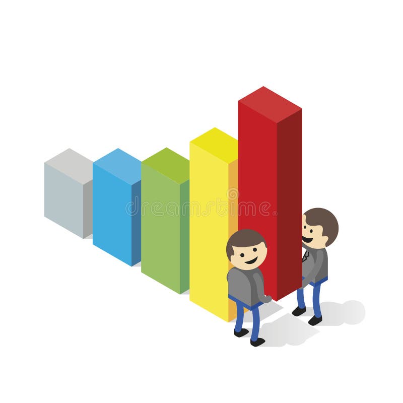 Business People Pulling Up Graph Stock Vector - Illustration of ...