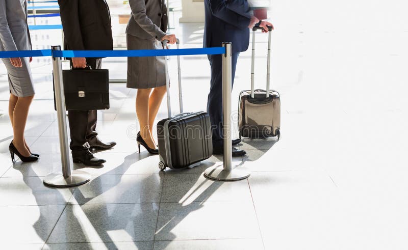 Business People Queueing for Check in Airport Stock Image - Image of ...
