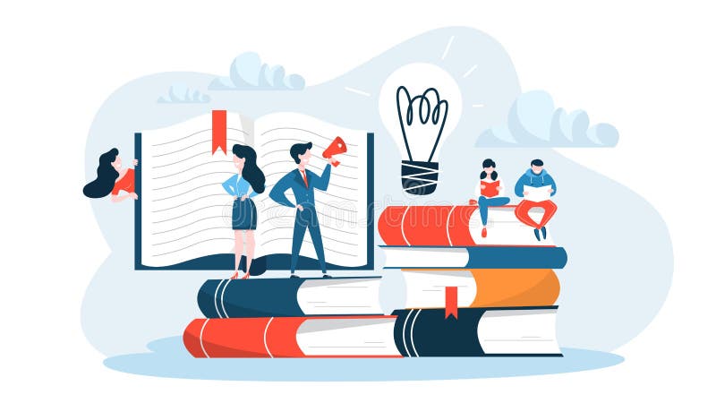 Business People Read Book and Find a Good Idea Stock Vector ...