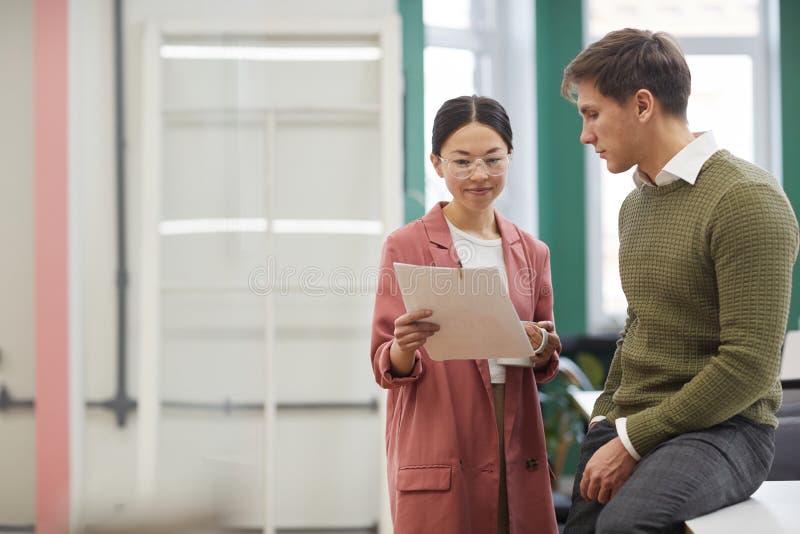 Business People Reading a Contract Stock Image - Image of confidence ...