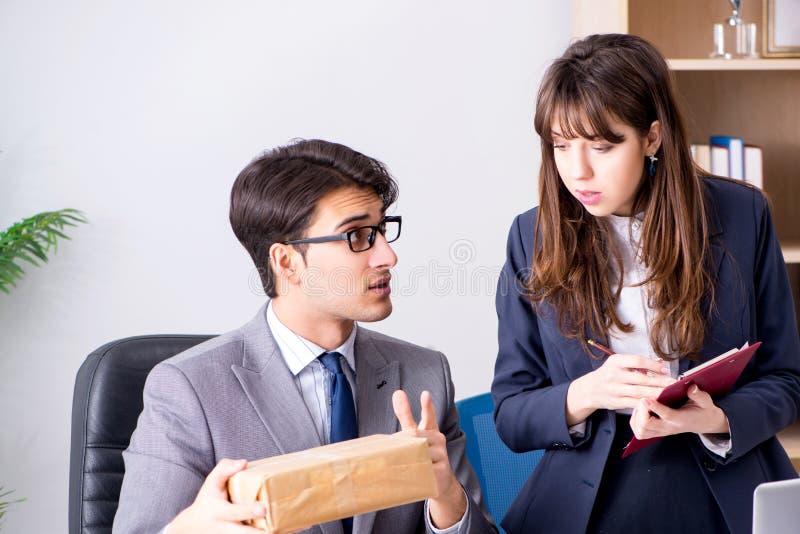 The Business People Receiving New Mail and Parcels Stock Image - Image ...
