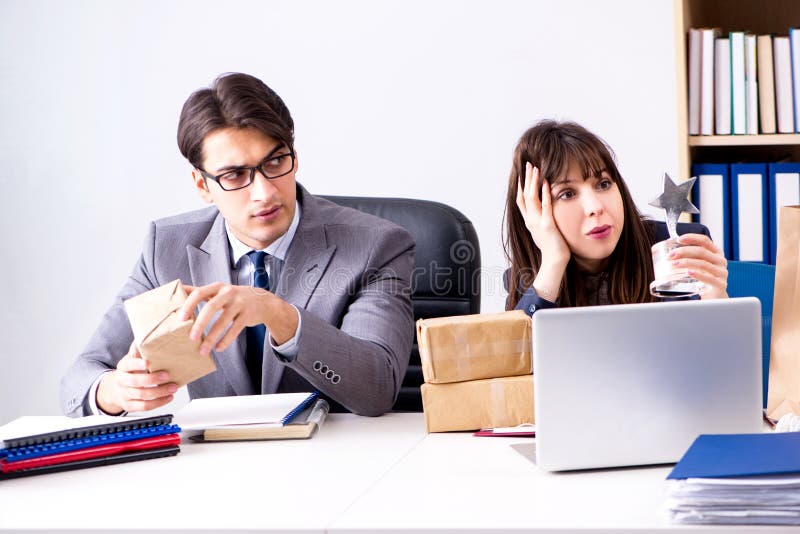 The Business People Receiving New Mail and Parcels Stock Image - Image ...