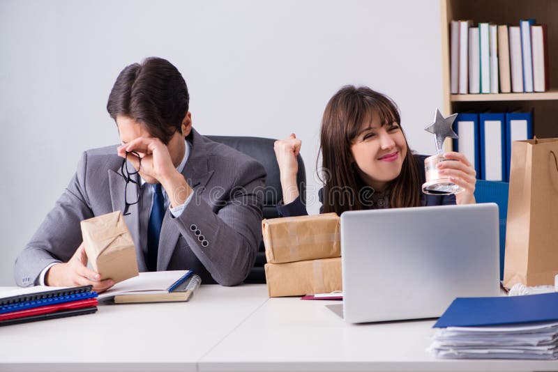 The Business People Receiving New Mail and Parcels Stock Image - Image ...