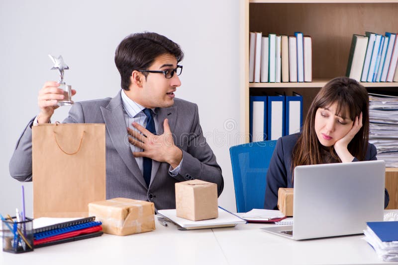 The Business People Receiving New Mail and Parcels Stock Photo - Image ...