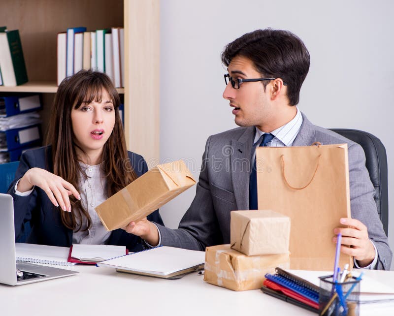 Business People Receiving New Mail and Parcels Stock Photo - Image of ...