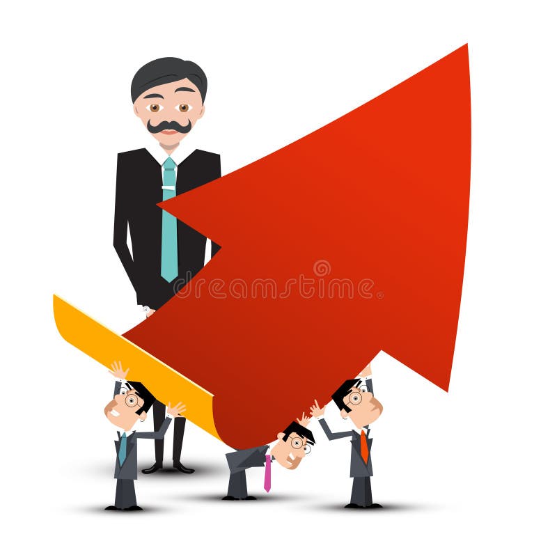 Business People with Red Arrow Stock Vector - Illustration of flat ...