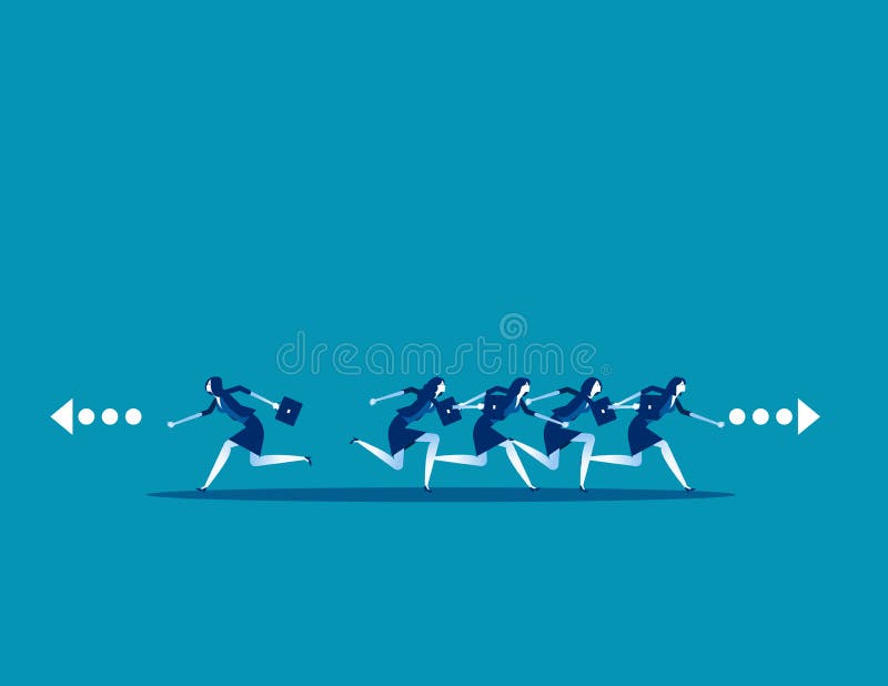 Business People Running and Direction To Different. Concept Business ...