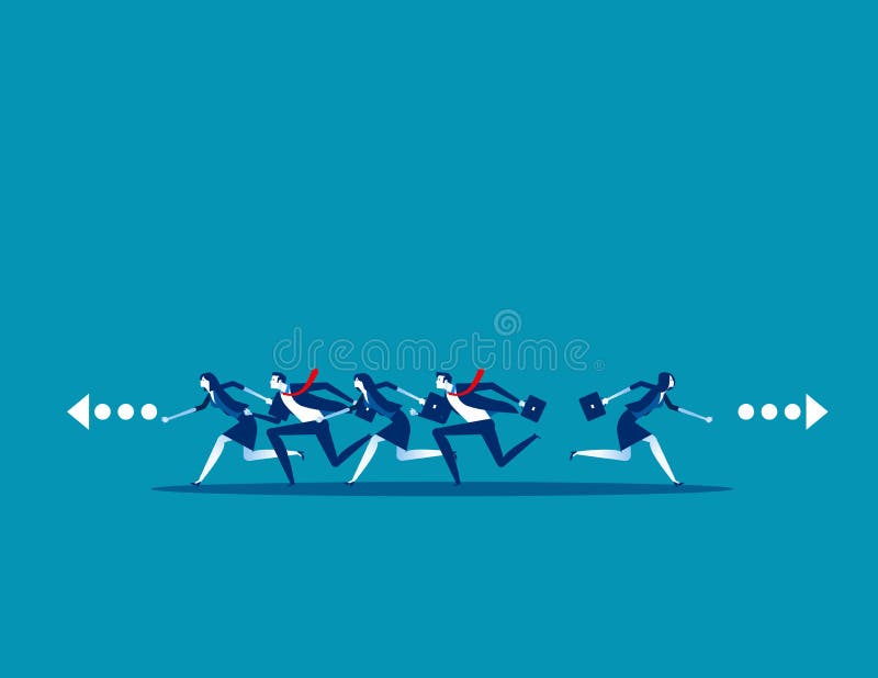 Business People Running and Direction To Different. Concept Business ...