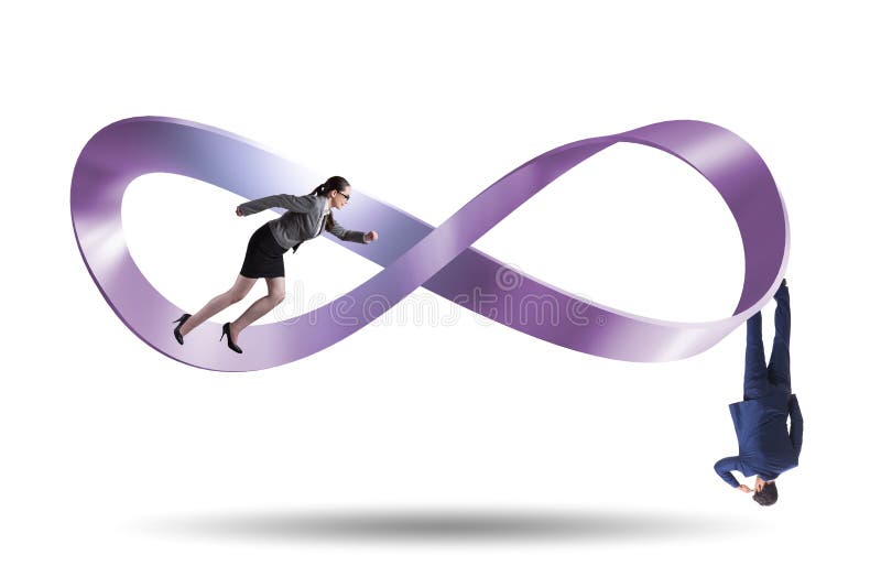 Business People Running on the Endless Loop Stock Photo - Image of ...