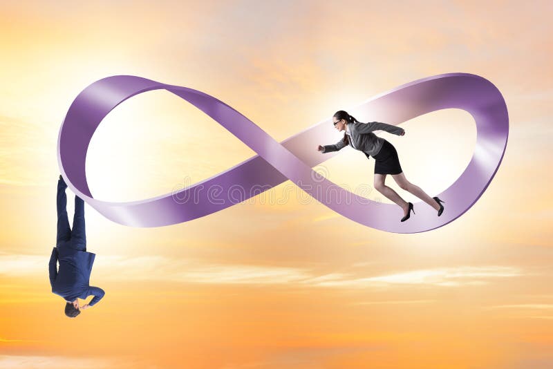 Business People Running on the Endless Loop Stock Photo - Image of ...