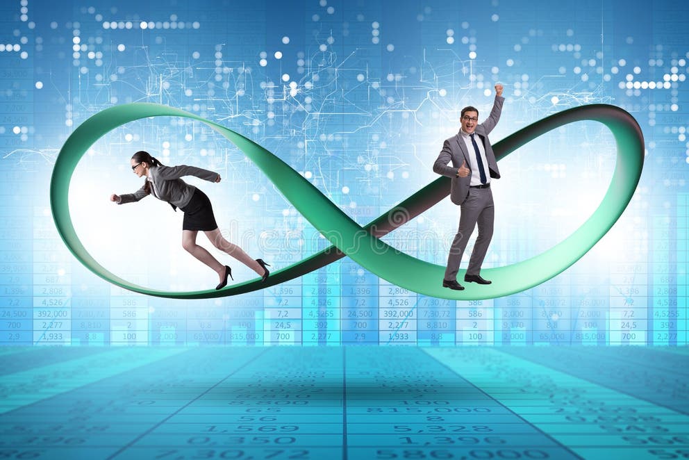 Business People Running on the Endless Loop Stock Image - Image of ...