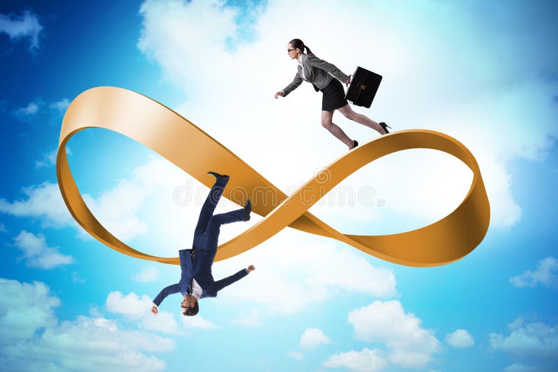 Business People Running on the Endless Loop Stock Image - Image of ...