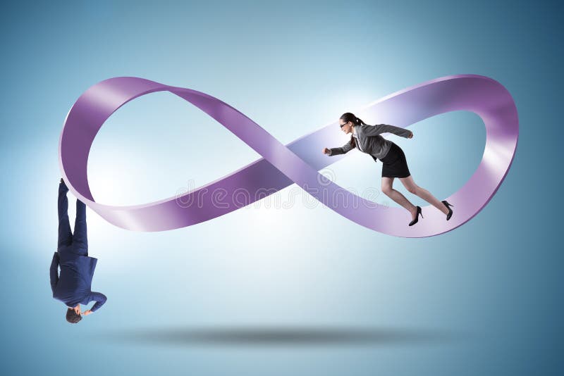 Business People Running on the Endless Loop Stock Photo - Image of ...